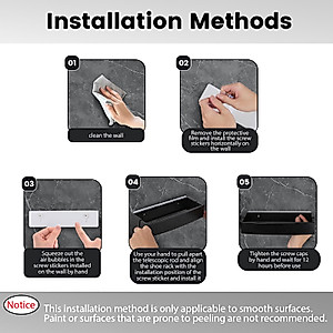 Nirxxiy Adjustable Wall Mounted Shoes Rack, Plastic Shoes Holder Storage Organizer,RV Storage,Door Shoe Hangers, Hanging Shoe Organizer 6Pack with Screw Stickers (Black-6)