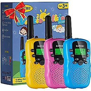 Walkie Talkies for Kids 22 Channels 2 Way Radios Toy with Backlit LCD Flashlight, 3-12 Year Old Boys Girls Gifts Toys 3 Miles Range for Outside, Camping, Hiking