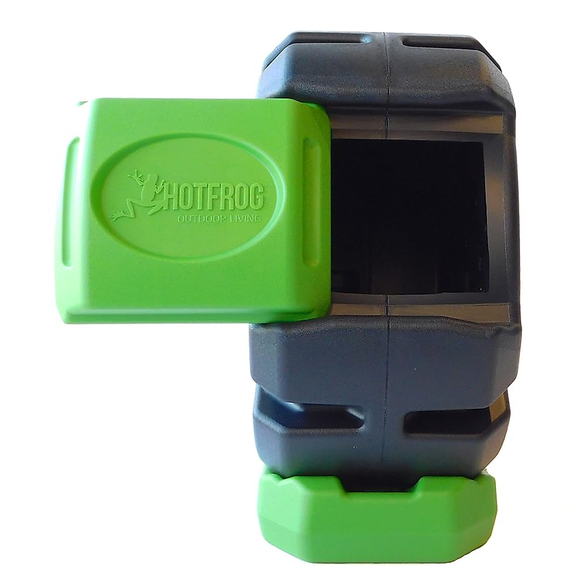 FCMP Outdoor Half Size Rolling 19-Gallon Single Chamber Batch Tumbling Composter - Outdoor Rotating Garden Compost Bin, Black & Green