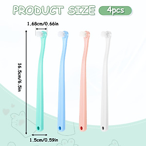Lusofie 4pcs Dog Toothbrush Mini Head Puppy Toothbrush for Pet Toothbrush Cleaning Kit，Small Tooth Brush for Puppies Cat Tooth Brush Soft Bristles Small Dog Toothbrush Brushing Kit