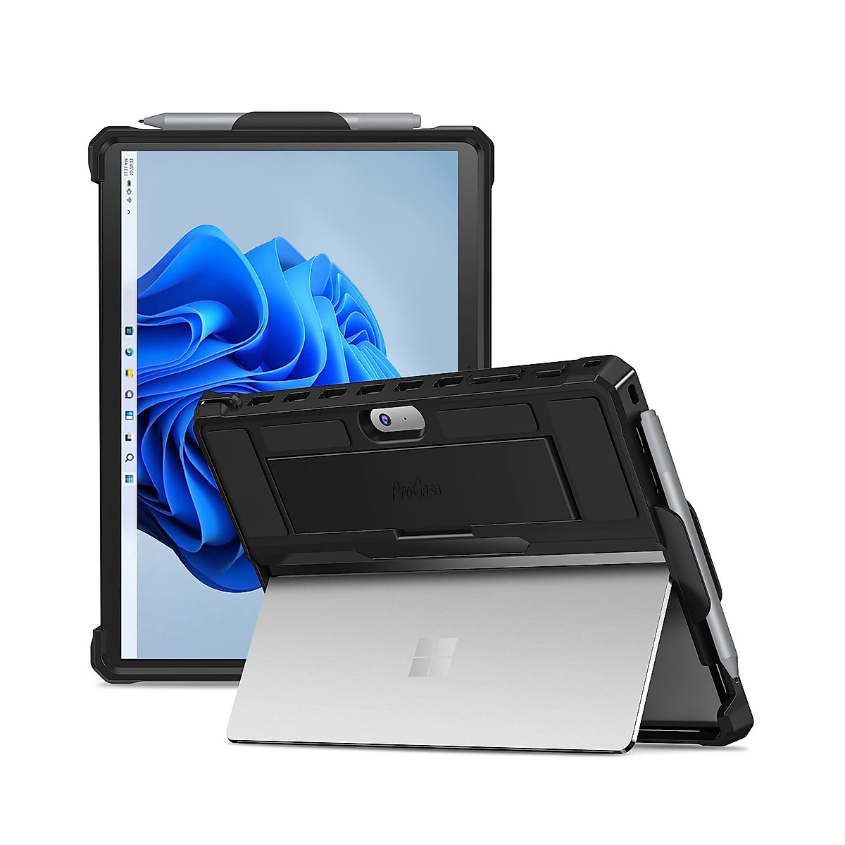 ProCase Shockproof Case for Microsoft Surface Go 3 2021 / Surface Go 2 2020 / Surface Go 2018 Case,Upgraded Protective Cover Case with Pen Holder, Compatible with Type Cover Keyboard –Black