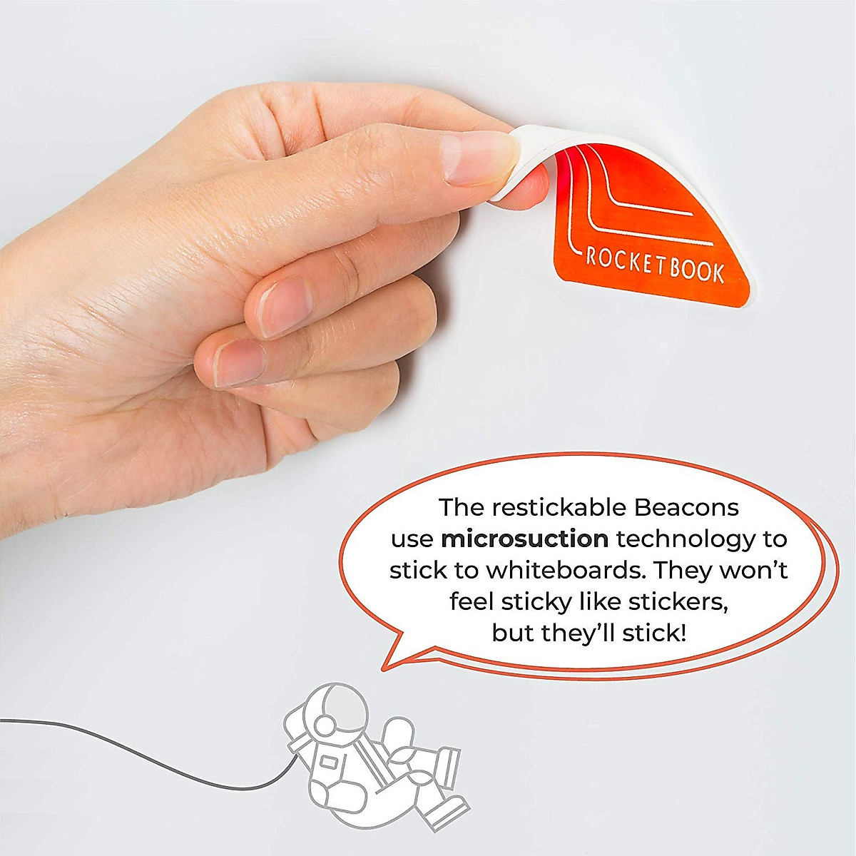 Rocketbook Beacons - Digitize Your Whiteboard - Reusable Stickers To Upload Your Whiteboard Notes To The Cloud with Carrying Case (1 Pack), BEA-A4-K