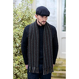 Mucros Weavers Irish Trinity Flat Cap for Men, Newsboy Hat (X-Large, Charcoal)