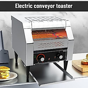 PYY Commercial Toaster 300 Slices/Hour Conveyor Restaurant Toaster for Bun Bagel Bread Heavy Duty Stainless Steel Conveyor Toaster