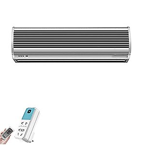 Lamps Door Hanging Wall-Mounted Indoor Air Curtain, Low Noise, Modern Silver, Dustproof, Blocking Indoor and Outdoor Air Circulation, Suitable for Residential and Commercial Areas, Aluminum Alloy