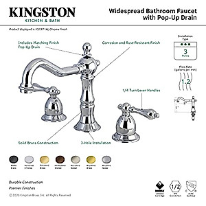 Kingston Brass KS1977AL 8 in. Widespread Bathroom Faucet, Brushed Brass, 7-9/16 Inch in Spout Reach