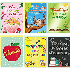 Fancy Land Teacher Thank You Card Appreciation Cards for Preschool Kindergarten Graduation 12Pcs