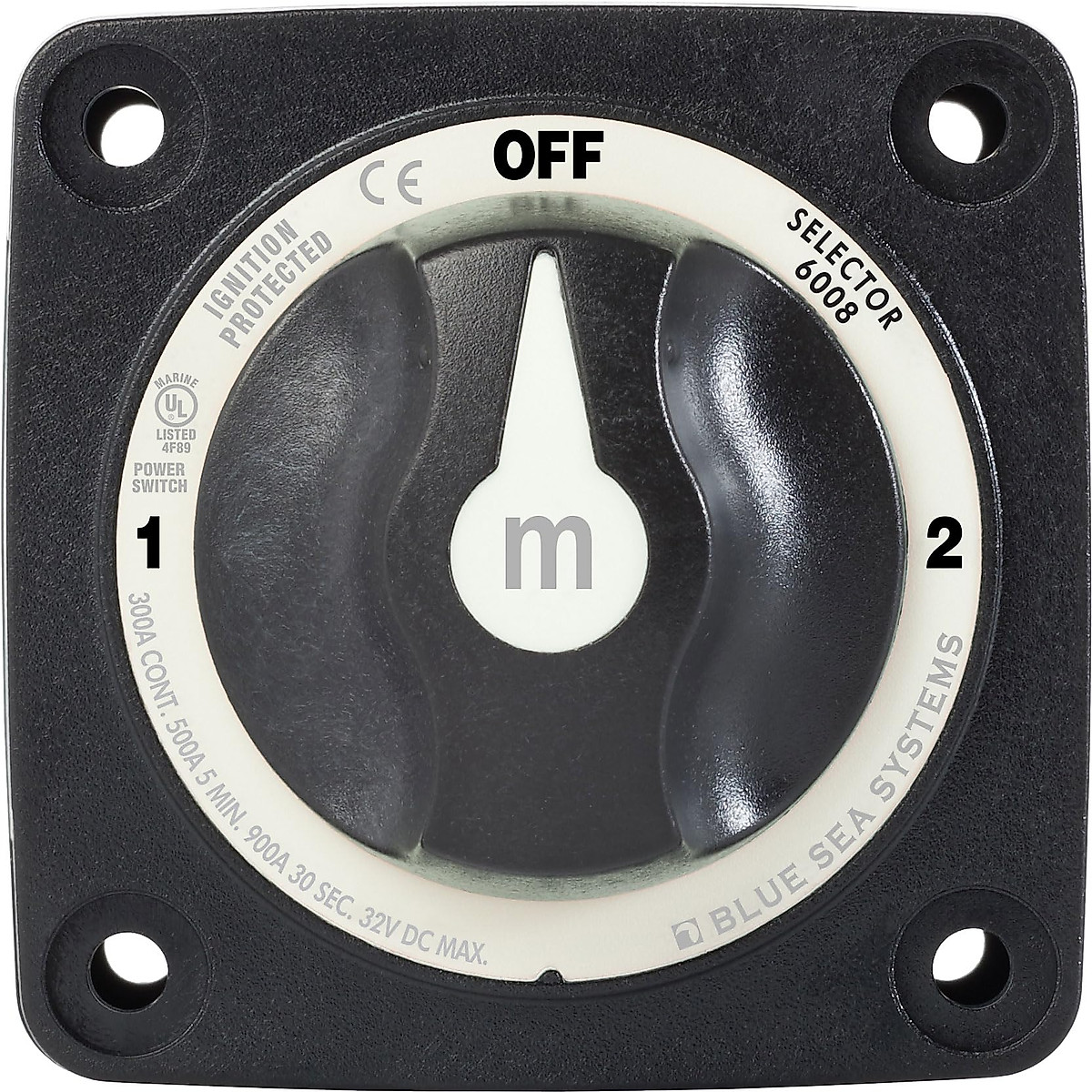 Blue Sea Systems 6008200 m-Series Series Battery Switch 3 Position Selector, Black