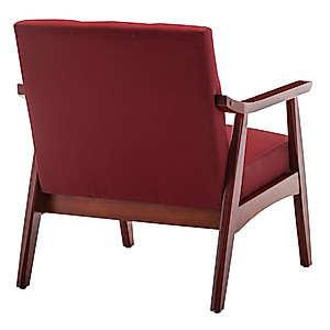 Convenience Concepts Take a Seat Natalie Accent Chair, 28.5" L x 27.5" W x 31" H, Garnet Red Fabric/Espresso