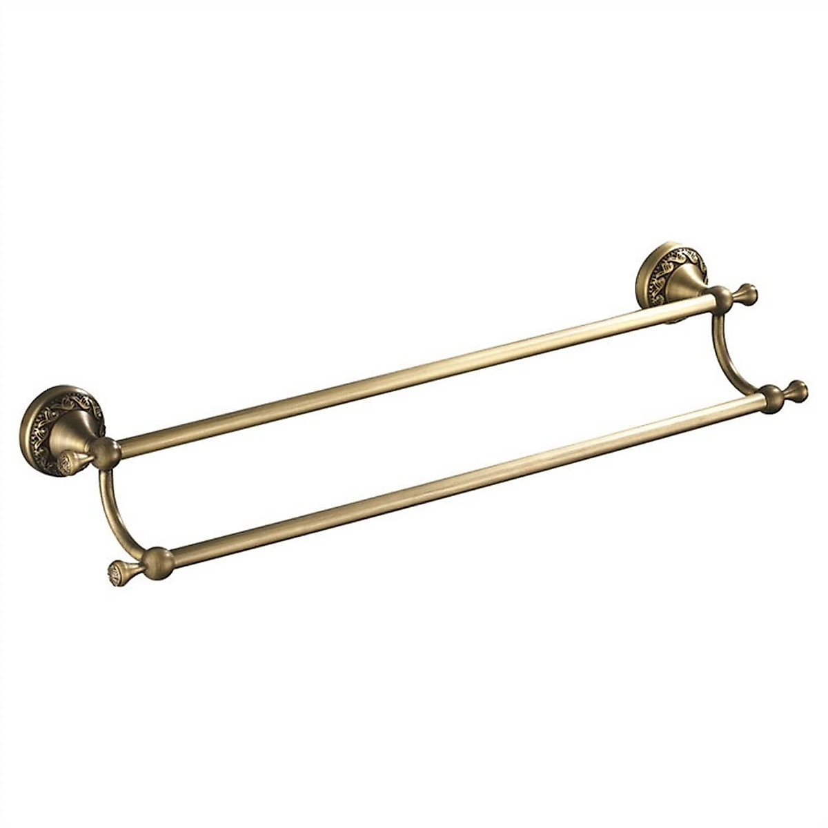 Bath Towel Bar Bathroom Hardware Bathroom Pendant, Brass Material European Bathroom Antique Towel Rack Double-Rod Towel Rail Towel Holder
