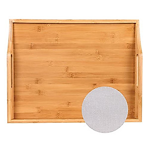Rossie Home Bamboo Bed Tray Lap Desk with Detachable Cushion, Serving Tray - Natural - Fits up to 15.6 Inch Laptops - Style No. 76107