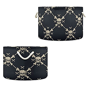 Pirate Skulls Large Storage Basket for Toys Storage Bin Box Organizer Basket for Laundry Hamper, Kid's Room, Baby & Dog Toy