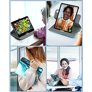 TiMOVO Case for iPad 10th Generation 2022, 90 Degree Rotating Smart Cover, Protective Leather Cover with Stylus Loop - Gilding Texture