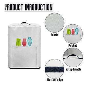 FKELYI Ice Cream Funny Design Air Fryer Cover,Dust-proof Kitchen Appliance Air Fryer Cooker Covers with Storage Pocket