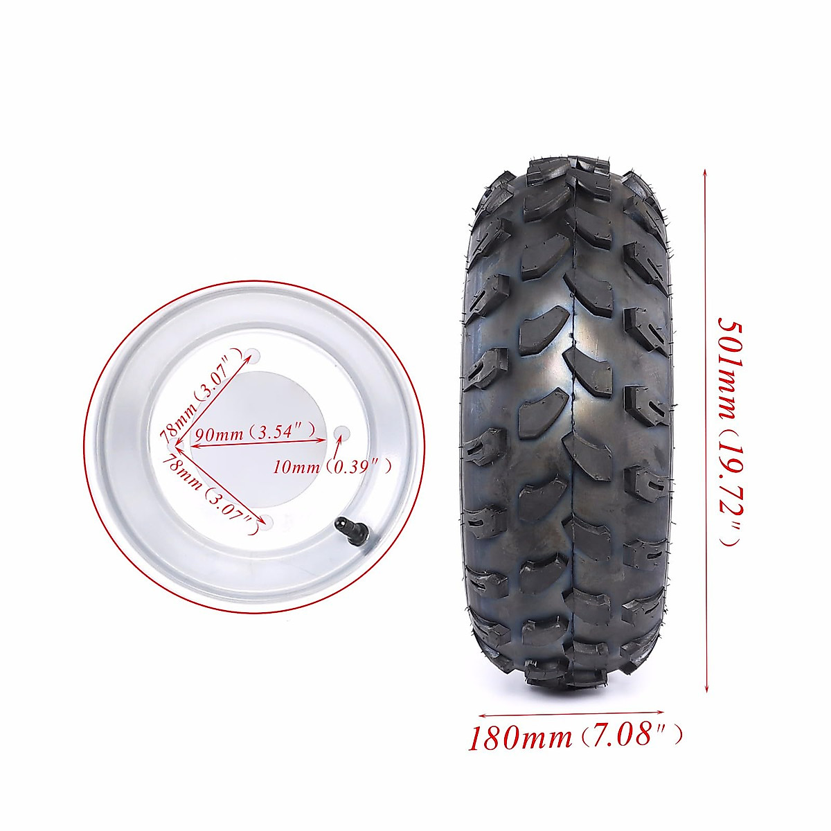 YC Yier 40" Go Kart Rear Axle Kit & 48V 1000W Electric Brushless Motor Controller Differential &19x7-8" Wheels Tires + Front Steering Shaft for ATV Quad Buggy 4 Wheelers Dolly Cart Trike Tricycle