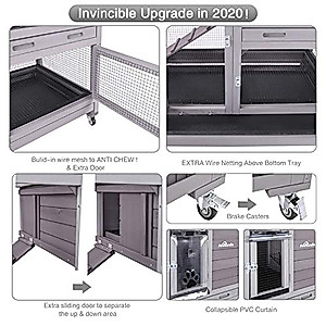 Rabbit Cage Indoor Rabbit Hutch Bunny Hutch Outdoor, Guinea Pig Cages with Removable Bottom Wire Netting - Easy Clean