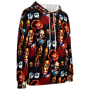 ZHANGXM Women's Pullover Autumn Soft and Comfortable Chucky Slim Fit Loose Hip-Hop Long-Sleeved Sweatshirt Men 2XL