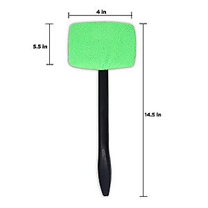 PRIMESTARZ Windshield Cleaner (2 Pack) with 4 Micro Fiber Bonnets, 2 Spray Bottles 8 Piece Set Pivoting Head, Glass Window Cleaner Auto-Home