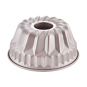 CHEFMADE Tube Cake Pan, 6.5-Inch Non-Stick Vortex-Shaped Tube Pan Kugelhopf Mold for Oven and Instant Pot Baking (Champagne Gold)