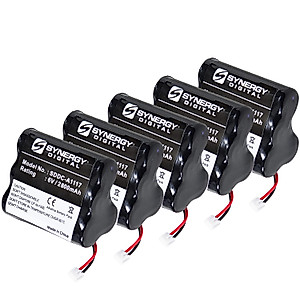 Synergy Digital Door Lock Batteries, Compatible with Saflok A28310 Door Lock, (Alkaline, 6V, 2800 mAh), Combo-Pack Includes: 5 x SDDC-A1117 Batteries