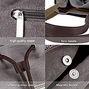 ArcEnCiel Canvas Tote Bag for Women Shoulder Purse Beach Handbags Work School Travel Shopping Pack (Gray)