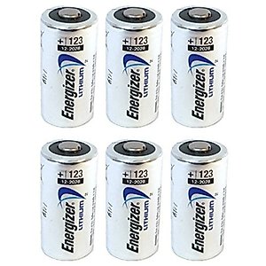Energizer 123 6 Lithium Batteries - Pack of 6 (Silver)