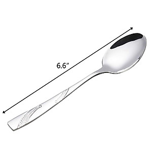 Bringer Dessert Spoons Set of 12, Stainless Steel, 6.6-Inch