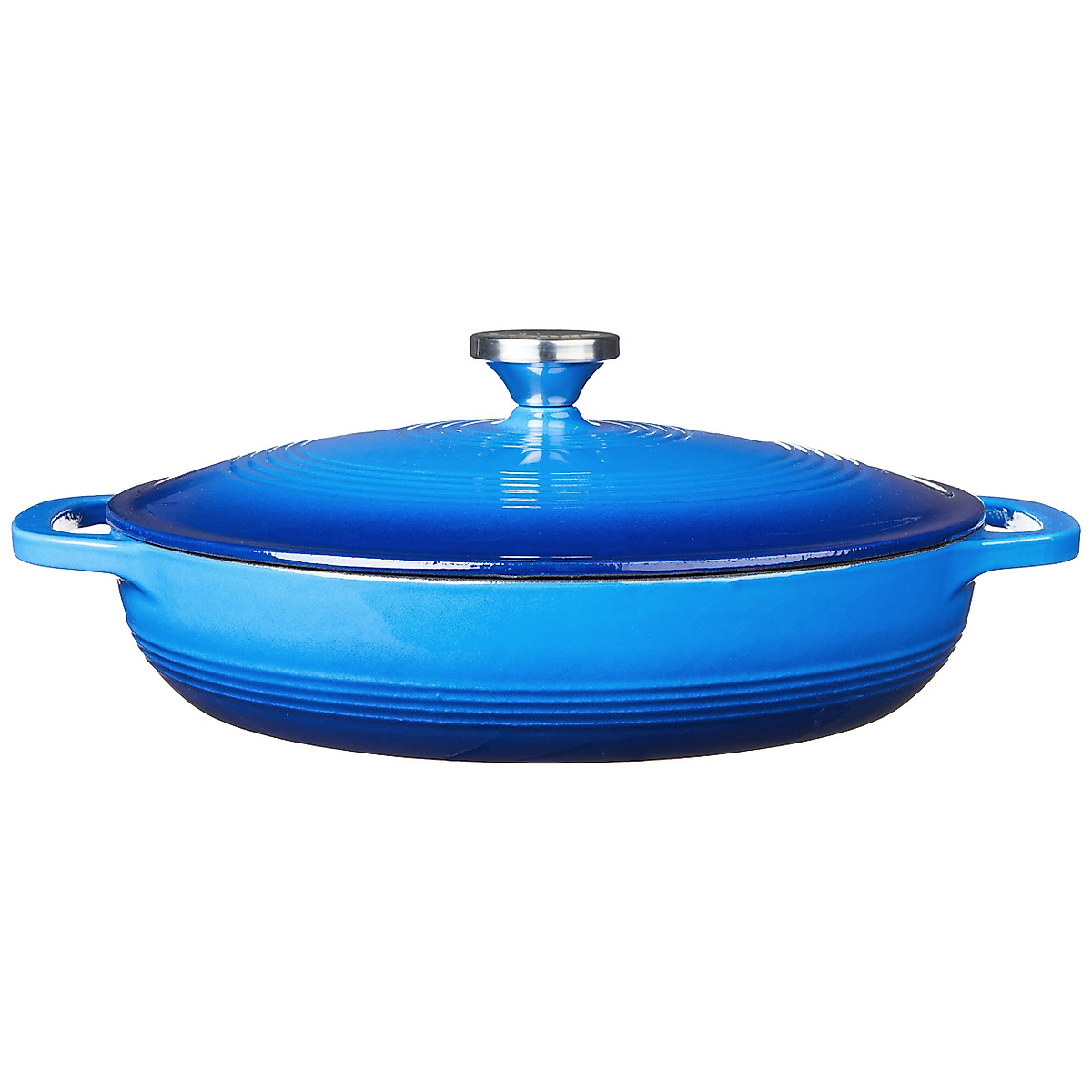 Lodge Enameled Cast Iron Covered Casserole, 3.6-Quart, Caribbean Blue, Oval casserole & EC7D33 Enameled Cast Iron Dutch Oven, 7.5-Quart, Caribbean Blue