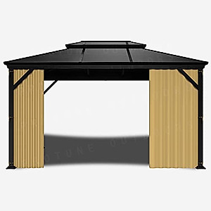SunCula 10' x 10' Gazebo Universal Replacement Privacy Curtains - Canopy Side Wall Privacy Panel with Zipper, 1 Panel Sidewall ONLY (Khaki)