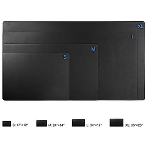 MONYES Thick Desk Pad Protector, PU Leather Desk Mat Blotters, Black Laptop Mat for Office/Home (36" x 20")