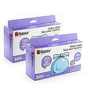 Sassy Disposable Diaper Sacks, 200 Count (Pack of 2)