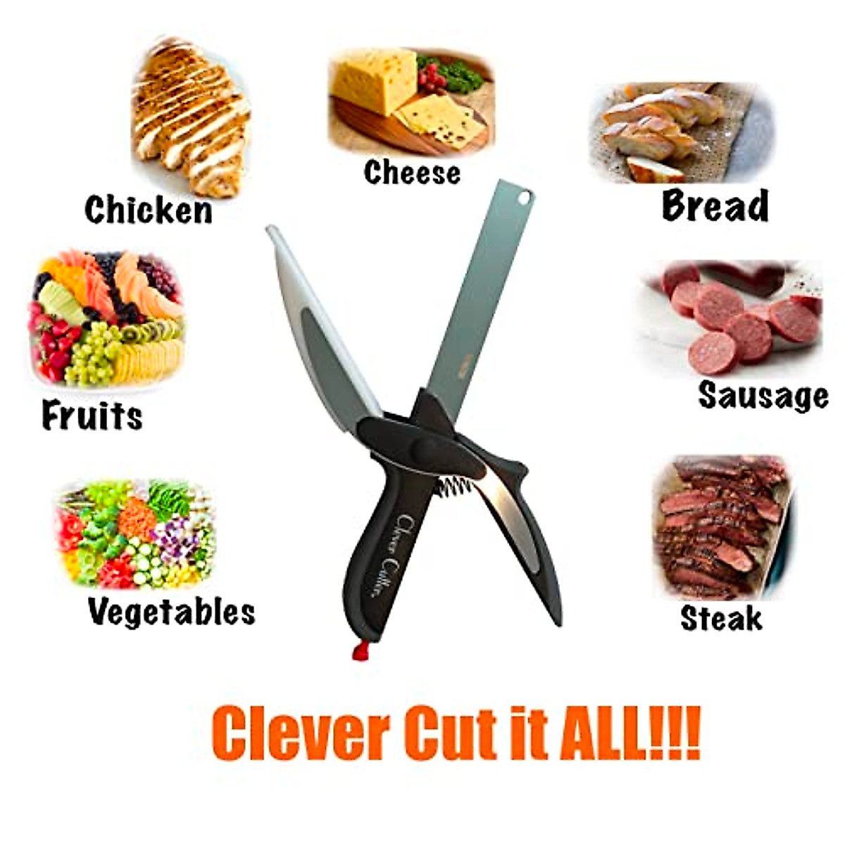 Clever Cutter 2-in-1 Knife & Cutting Board- The Original Quickly Chops Your Favorite Fruits, Vegetables, Meats, Cheeses & More in Second, Replace your Kitchen Knives and Cutting Boards