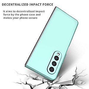 SHIEID Samsung Z Fold 3 Case, Z Fold 3 Case Ultra-Thin Phone Case Protective Cover for Samsung Galaxy Z Fold 3 5G Fashion PC Back Cover, Sky Blue