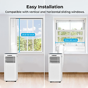 Renogy 8,000 BTU Portable Air Conditioners, WiFi Enabled, Remote Control, Cooling, Dehumidifier, Fan & Sleep Modes 4-in-1 Portable AC, Cools Up To 300 sq. ft, White