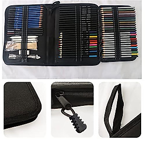 Pssopp Drawing Sketching Pencils Set 71Pcs Artist Colouring Pencils Sketching Set Art Supplies Art Kit for Artist Beginners Kids Adults