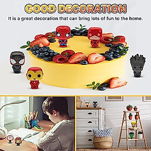 Superhero Action Figures, 24 PCS Mini Figures Toy Set, 1.38 Inch PVC Cake Topper Figures Decorations, Gift for Kids in Birthday Party, Christmas Day, Easter Day