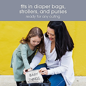 Pearhead Mommy and Baby Canvas Pouch Set, Gift For New Moms, Matching Travel Cases for New Mothers and Expecting Moms, Minimalist Cosmetic and Accessory Bag, Set of 2