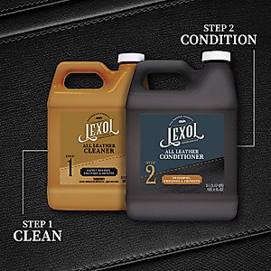 Leather Cleaner by Lexol, Use on Furniture, Car Interiors, Shoes, Handbags, Accessories, 33.8 Fl Oz Each