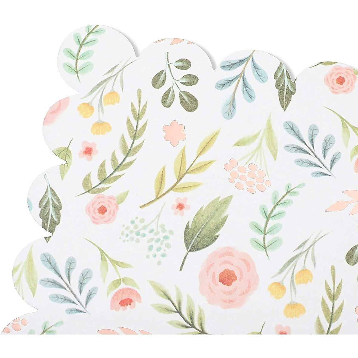 Sparkle and Bash Paper Placemats for Table, Floral Spring Placemats with Scalloped Edge for Dinning Table, Wedding, Tea Party and Tableware Decorations (14 x 10 in, 50 Pack)