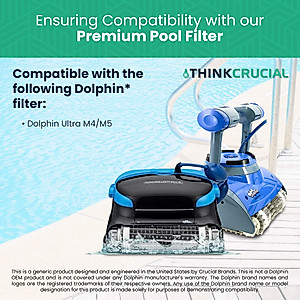 Think Crucial Replacement Spring Filter Cartridge Compatible with Maytronics Dolphin, Nautilus CC Plus, M200, M400, M500, M4, M5, Wave 65, Wave 90, Oasis Z5 Models, Part# 9991433-R4
