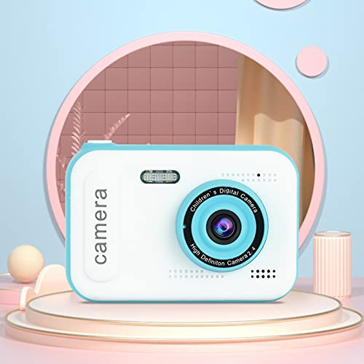 Children's Digital Camera 3-10 Years Old, 2.4 Inch 1080P Toddler Camera Portable Handheld Reversible Children's Digital 32GB Memory Camera Take Photos and Videos Listen to Music