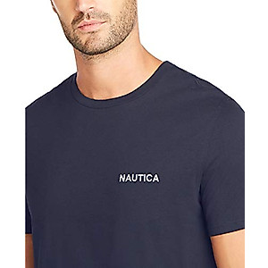 Nautica Men's Short Sleeve Crew Neck T-Shirt, Navy Solid, Large