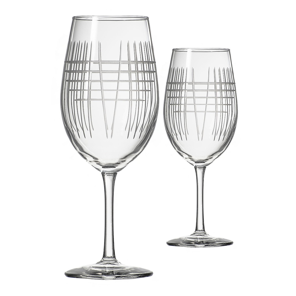 Rolf Glass - Matchstick All Purpose Wine Glass 18 Ounce - Set of 2 - Lead-Free Glass - Engraved Large Wine Glasses - Made in the US