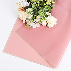 Whaline 30 Sheet Floral Wrapping Paper Folded Flat Pink Black White Waterproof Flowers Bouquet Packaging Paper with Rose Gold Border Double Sided Florist Packaging Paper for Wedding Birthday Flower Shop DIY Craft