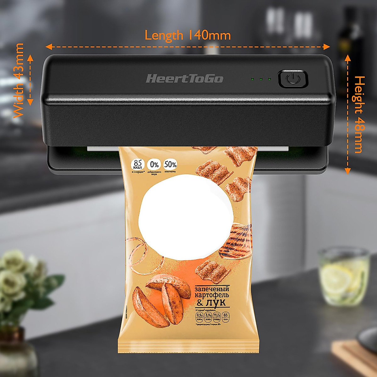 HEERTTOGO Heating Sealer, Mini Sealer Machine Rechargeable 3000mAh, Heating Quick Sealer for Food Bag, Chips and Snacks Bags Freshness, Portable item for Kitchen, Picnic, Gift for Family, Friends