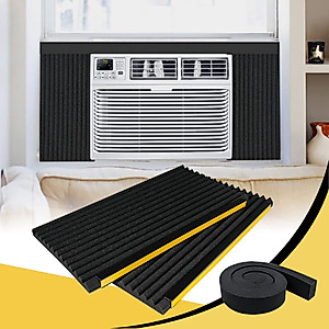 Powrocket Window Air Conditioner Foam Insulated Panels, 17" H x 9" W x 7/8" T Window AC Side Panel Kit with Air Conditioner Foam Insulating Strip,3.2 Ft x 1 Roll