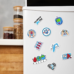 50 Pack Pcs Type 1 Diabetes Awareness Ribbon Stickers for Water Bottles Waterproof Vinyl Laptop Cute Funny Inspirational Sticker Packs Bulk Set Teens Adults Aesthetic Small Decals