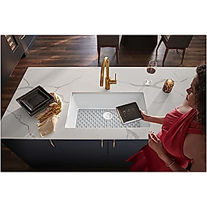 Ruvati 30 x 17 inch Granite Composite Undermount Single Bowl Kitchen Sink - Arctic White - RVG2030WH