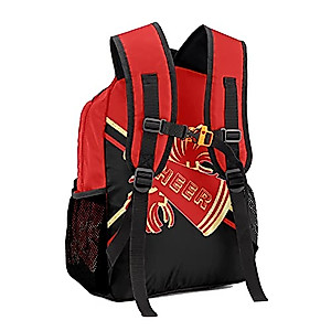 zaaprintblanket Personalized Custom Red Cheerleaders Horn Sport Backpack Shoulder Bag with Chest Strap With 2 Side Pockets