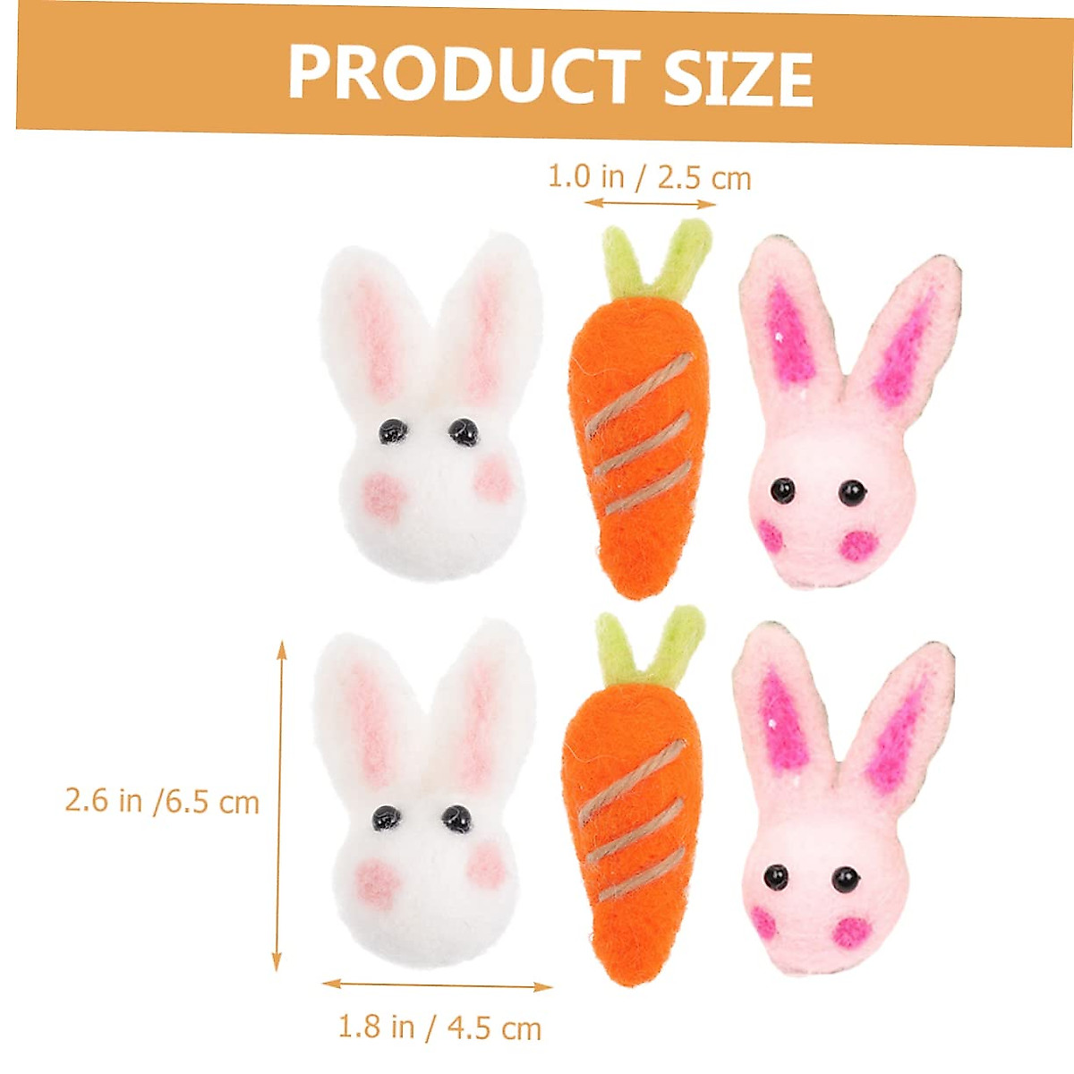 KESYOO 18 pcs Rabbit Felt Brooch scrapbooking flatback felt animals kit bunnies easter ornament felt rabbit craft easter rabbit charms hanging easter ornaments carrot child products Toy